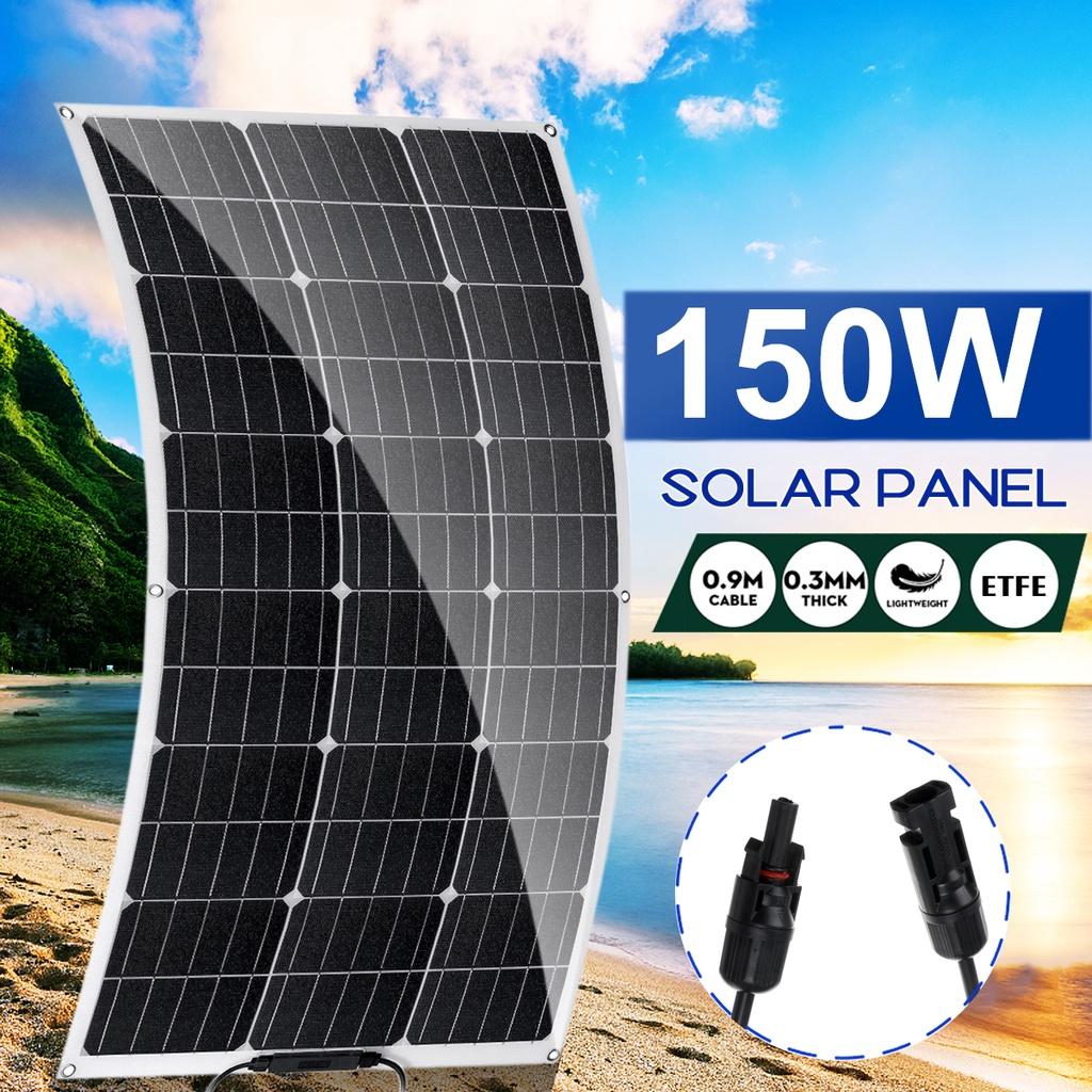 Flexible Solar Panel 150W 12V DIY Cable Waterproof Outdoor Car RV Rech ...