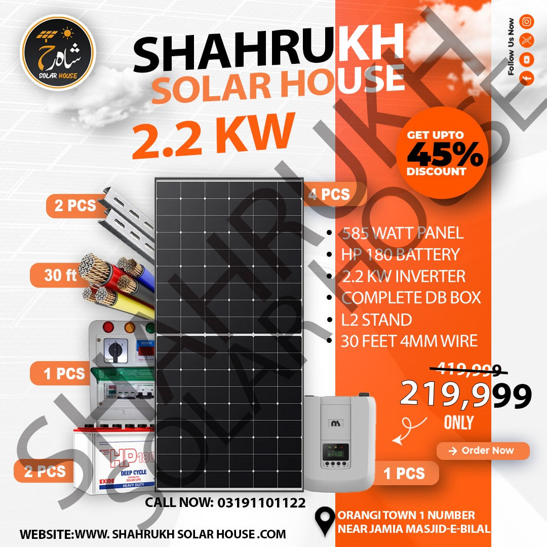 Special Package 2.2 kW Complete Solar System – ShahrukhSolarHouse