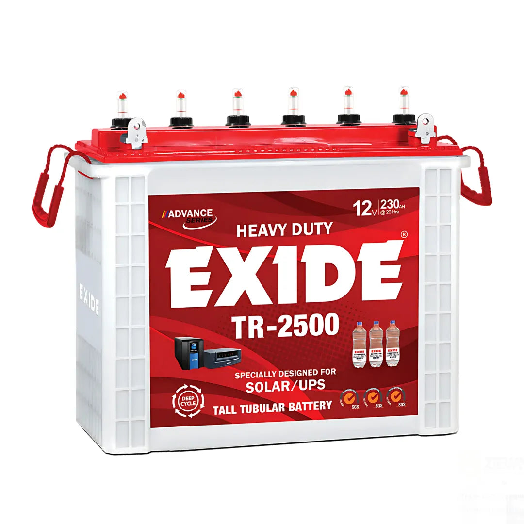 EXIDE TR-2500 Deep Cycle Lead Acid Unsealed Tubular UPS & Solar Batter ...