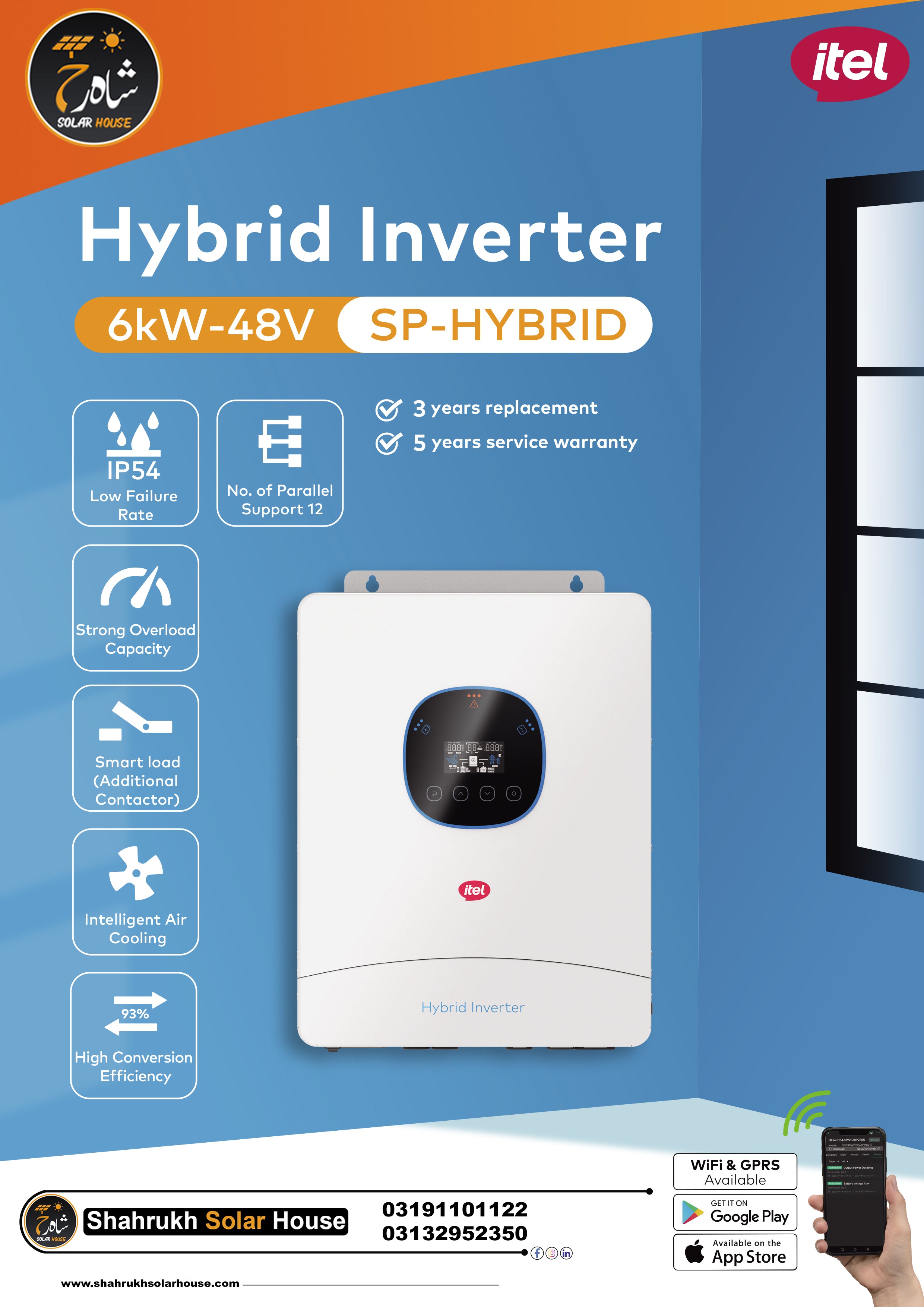 Itel 6kW SP-Hybrid Inverter – Reliable Solar Power for Home & Business ...